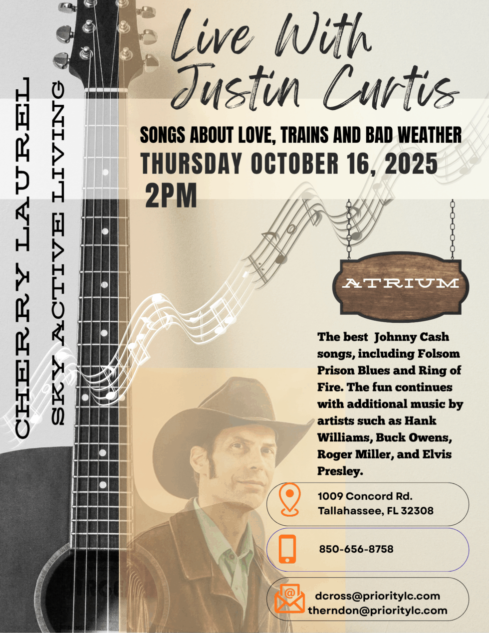 Live Music with Justin Curtis — Country Classics and Cash Covers